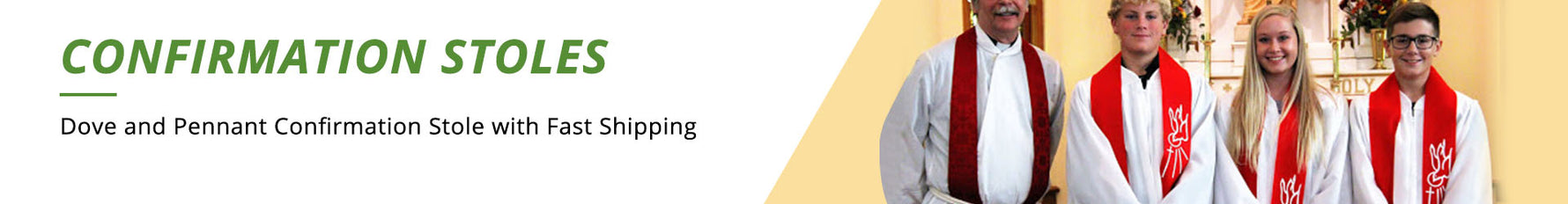 Descending Dove White / Red Catholic Confirmation Stoles | IvyRobes ...