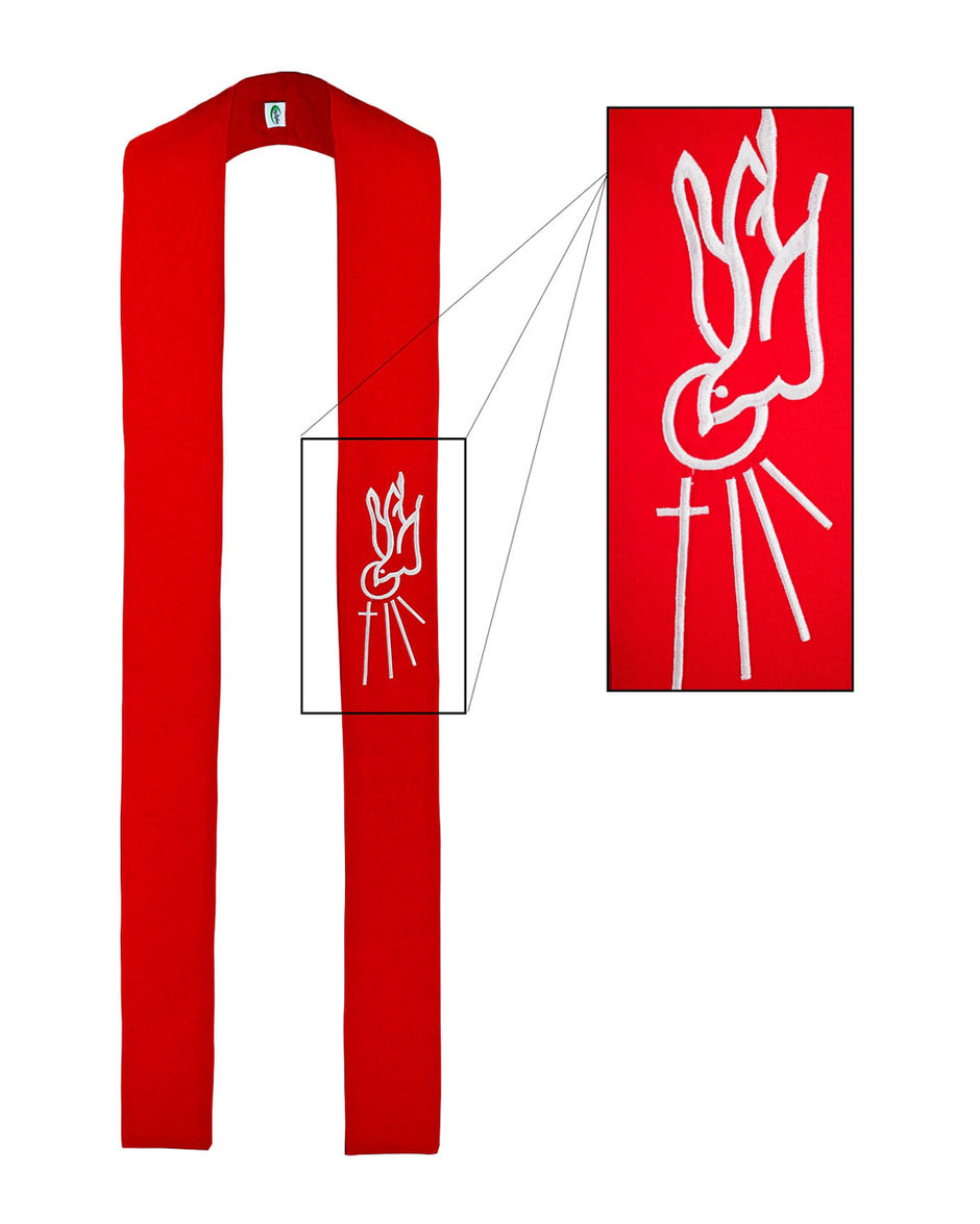 Descending Dove White / Red Catholic Confirmation Stoles | IvyRobes ...